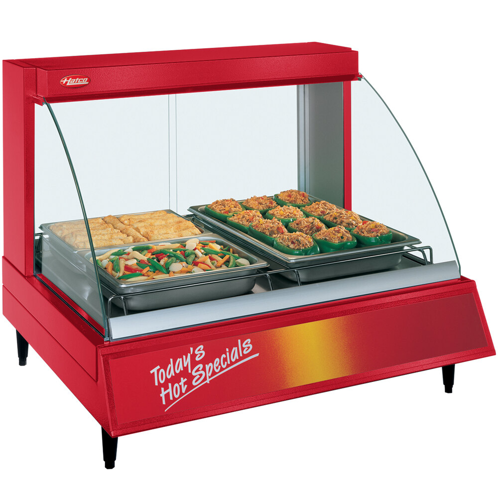 Hatco GRCD-2P Red 32" Glo-Ray Full Service Single Shelf Merchandiser ...