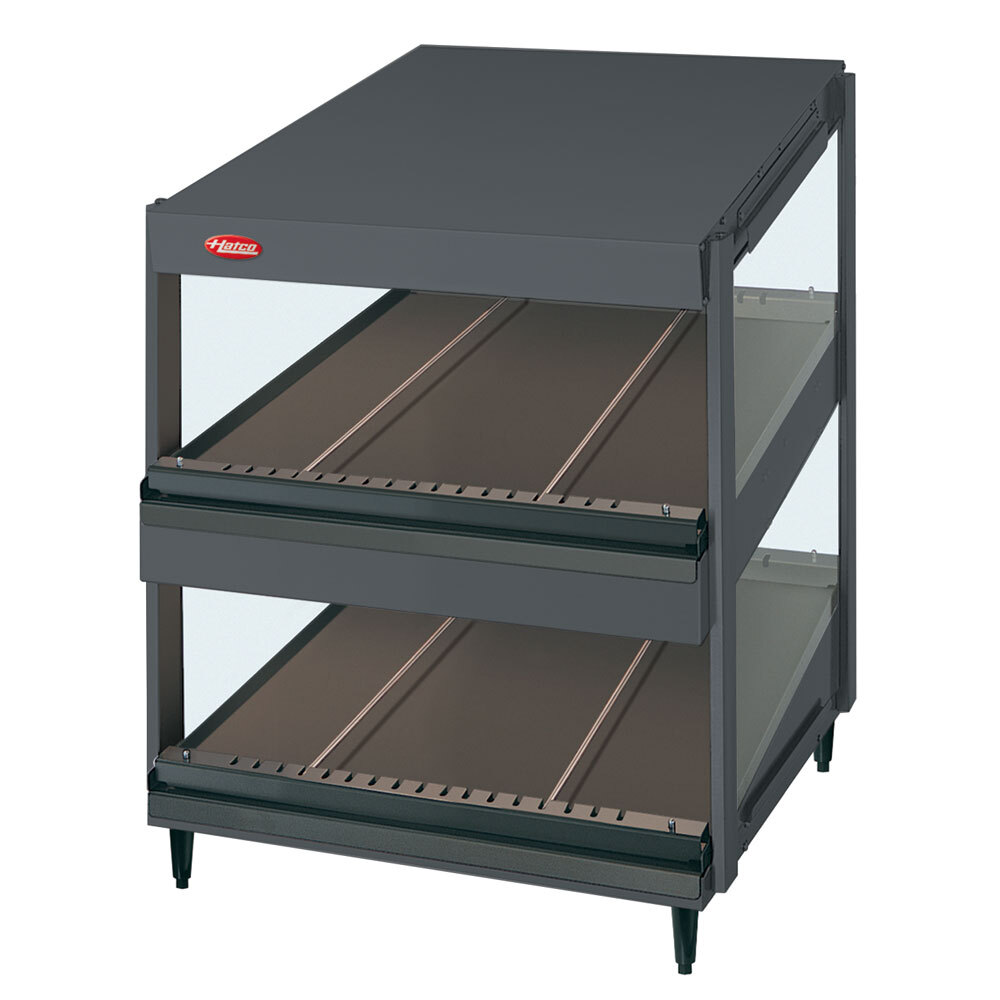 Hatco GRSDS-52D Gray Granite Glo-Ray 52" Slanted Double Shelf ...