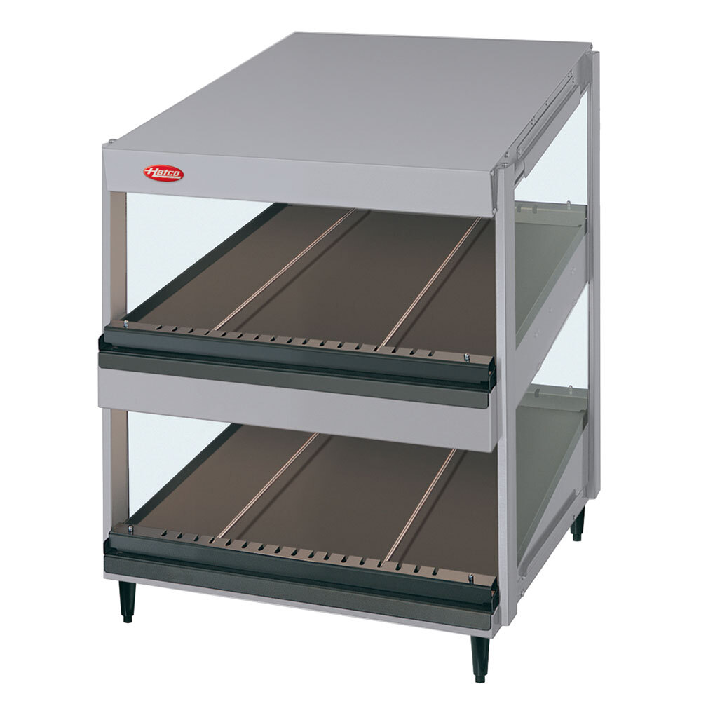 Hatco GRSDS-52D White Granite Glo-Ray 52" Slanted Double Shelf ...
