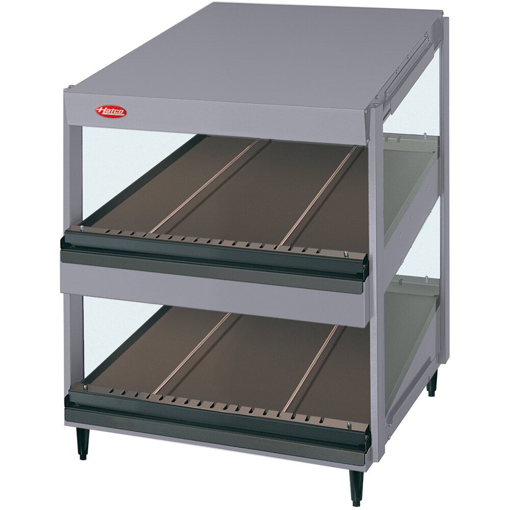 Hatco GRSDS-24D Gray Granite Glo-Ray 24" Slanted Double Shelf ...