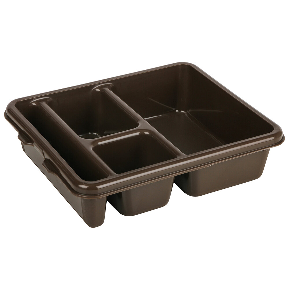 Cambro 9114CP167 9" x 11" Ambidextrous Co-Polymer Brown 4 Compartment ...