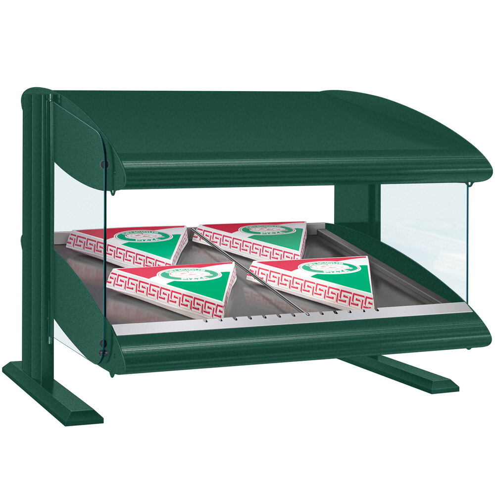 Hatco HXMS-24 Hunter Green LED 24" Slanted Single Shelf Merchandiser - 120V