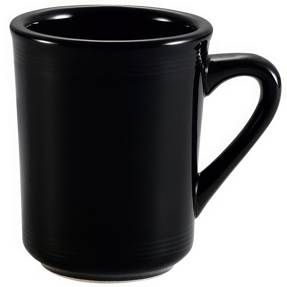 CAC TG-17-BLK Tango 8 oz. Black Mug - 36/Case