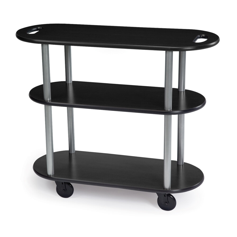 Geneva 36204-08 Oval 3 Shelf Laminate Table Side Service Cart with ...