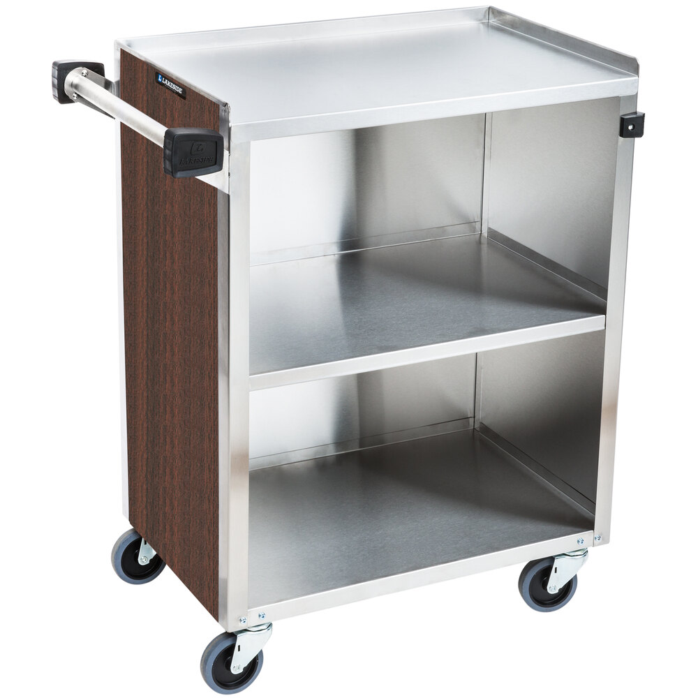 Lakeside 610W 3 Shelf Standard Duty Stainless Steel Utility Cart with ...
