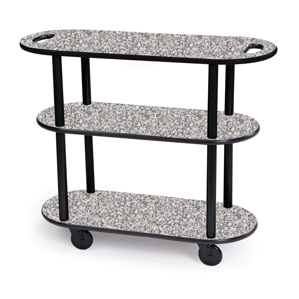 Geneva 36204-01 Oval 3 Shelf Laminate Table Side Service Cart with ...