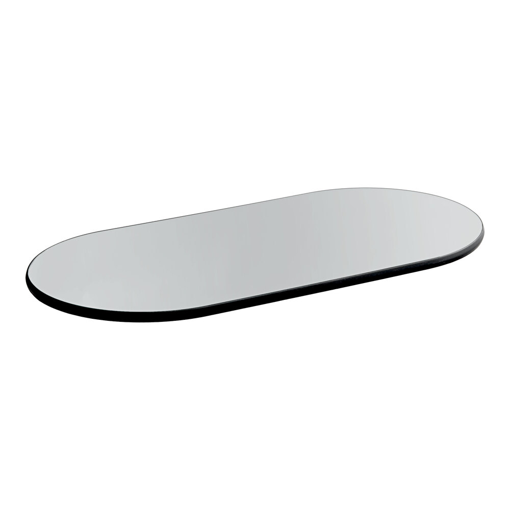 Geneva 262 Oval Rimless Mirror Food Display Tray - 24" x 48"