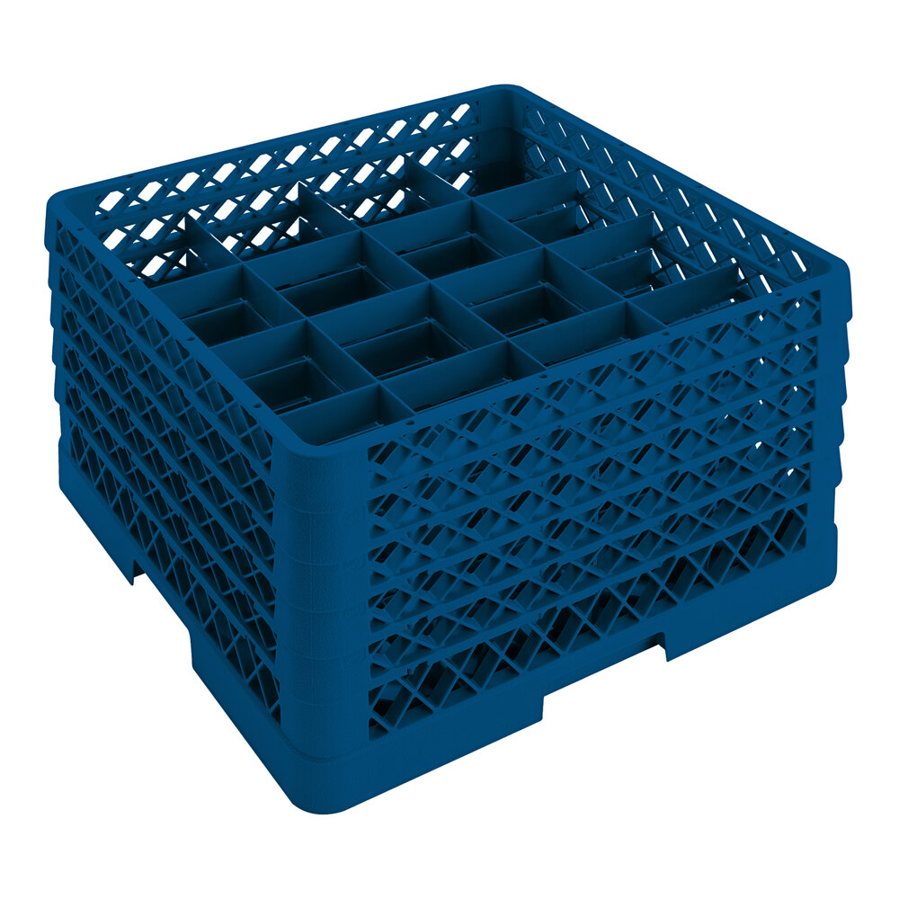 Vollrath TR8DDDDA Traex® Full-Size Royal Blue 16-Compartment 11" Glass ...