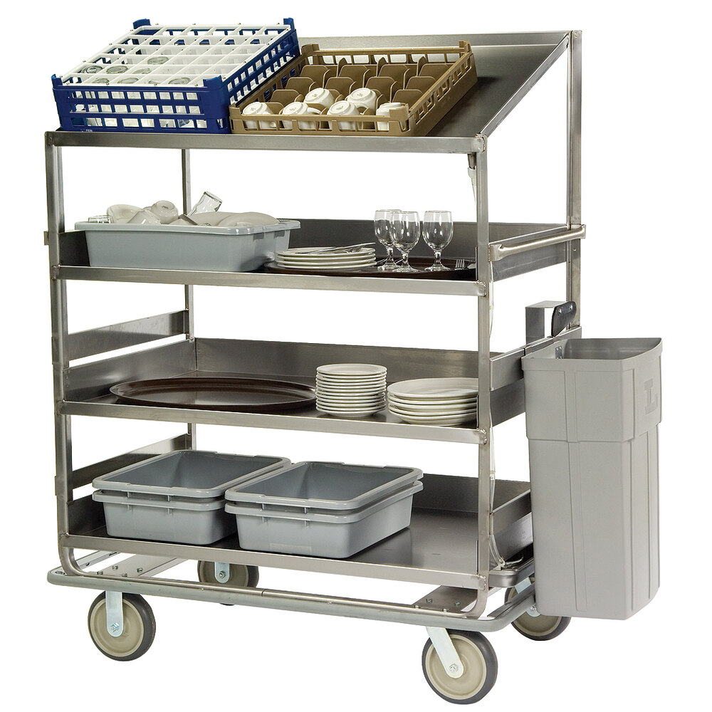 Lakeside B591 Stainless Steel Soiled Dish Breakdown Cart with 3 Flat ...