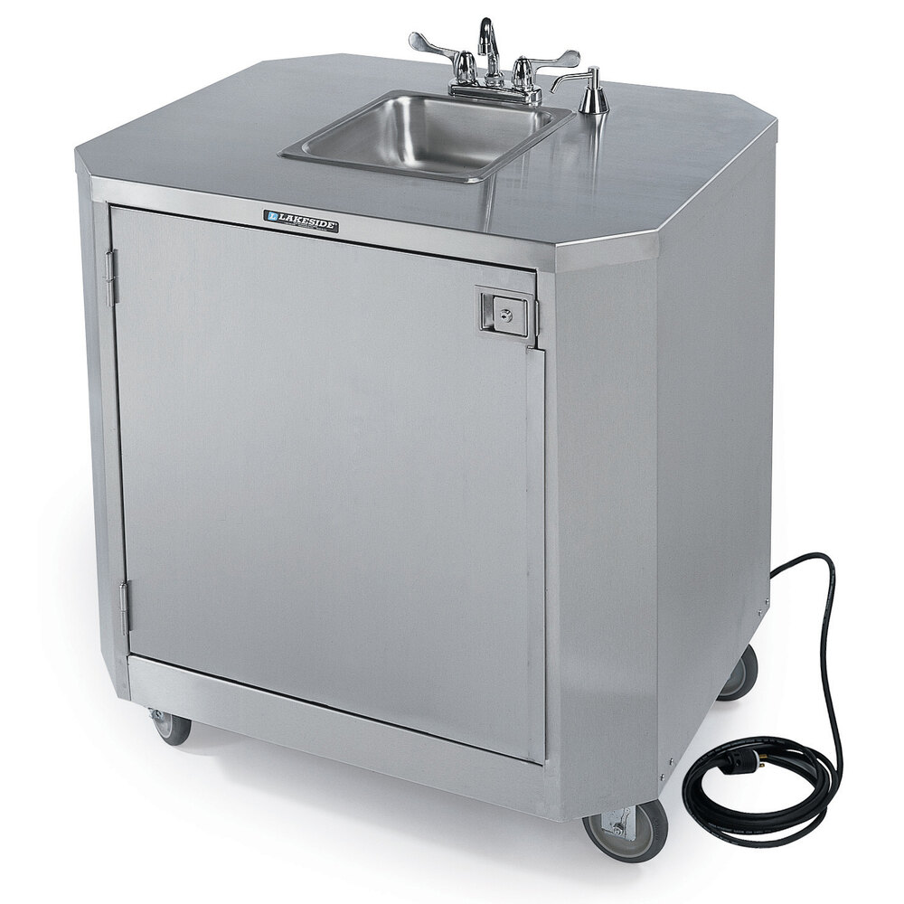 Lakeside 9610 Portable Self-Contained Stainless Steel Hand Sink Cart ...