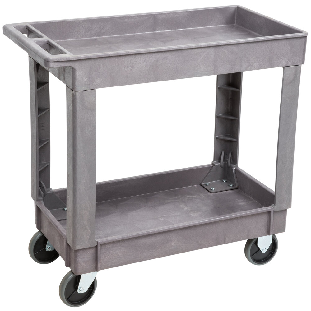 Lakeside 2521 Plastic Deep Well Two Shelf Utility Cart - 34 1/2" x 17 1 ...