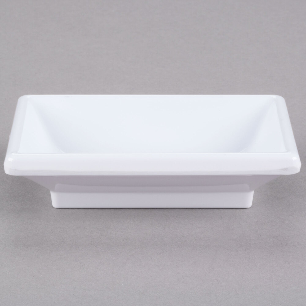 Thunder Group 19001WT Classic White 2 oz. Rectangular Melamine Sauce ...