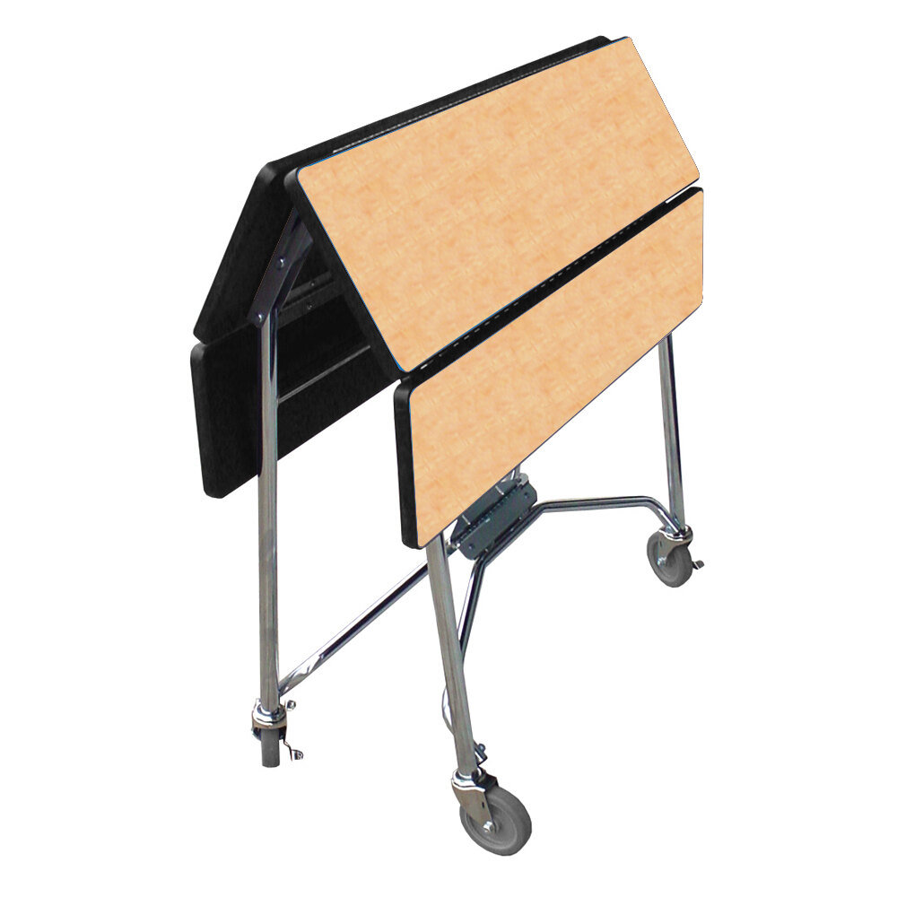 Lakeside 416G Mobile Square Top Fold-Up Room Service Table with Hard ...