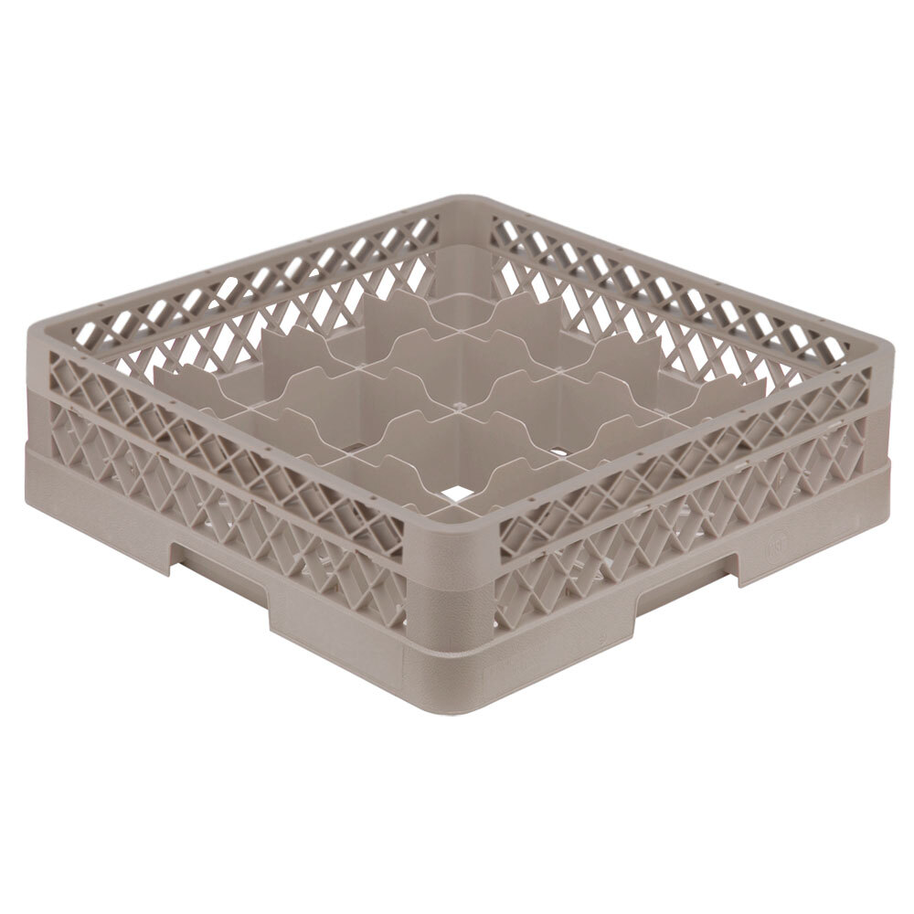 Vollrath TR8A Traex® Full-Size Beige 16-Compartment 4 13/16" Glass Rack ...