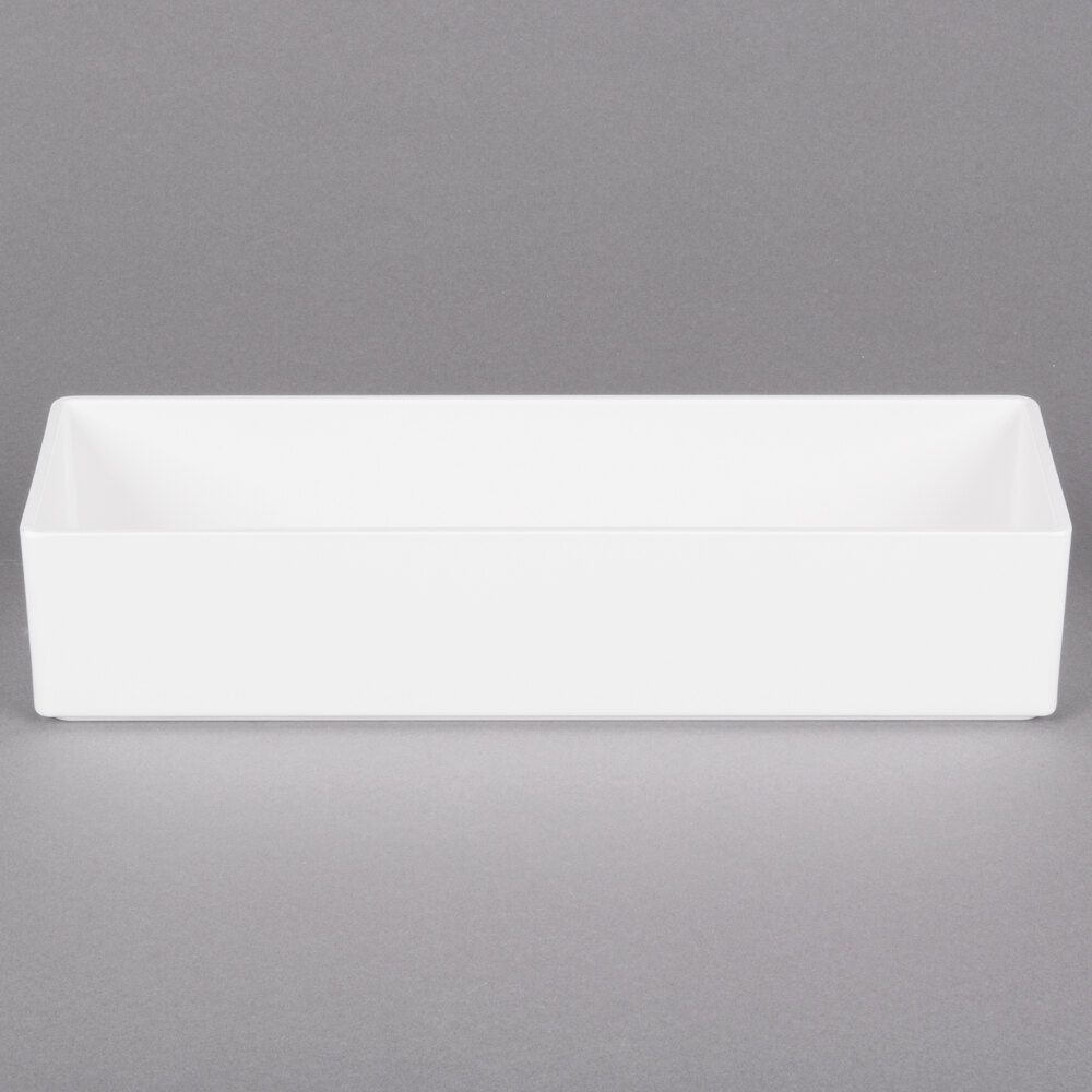 Cal-Mil 1396-15M Cater Choice White Melamine Box - 5" x 15" x 3"