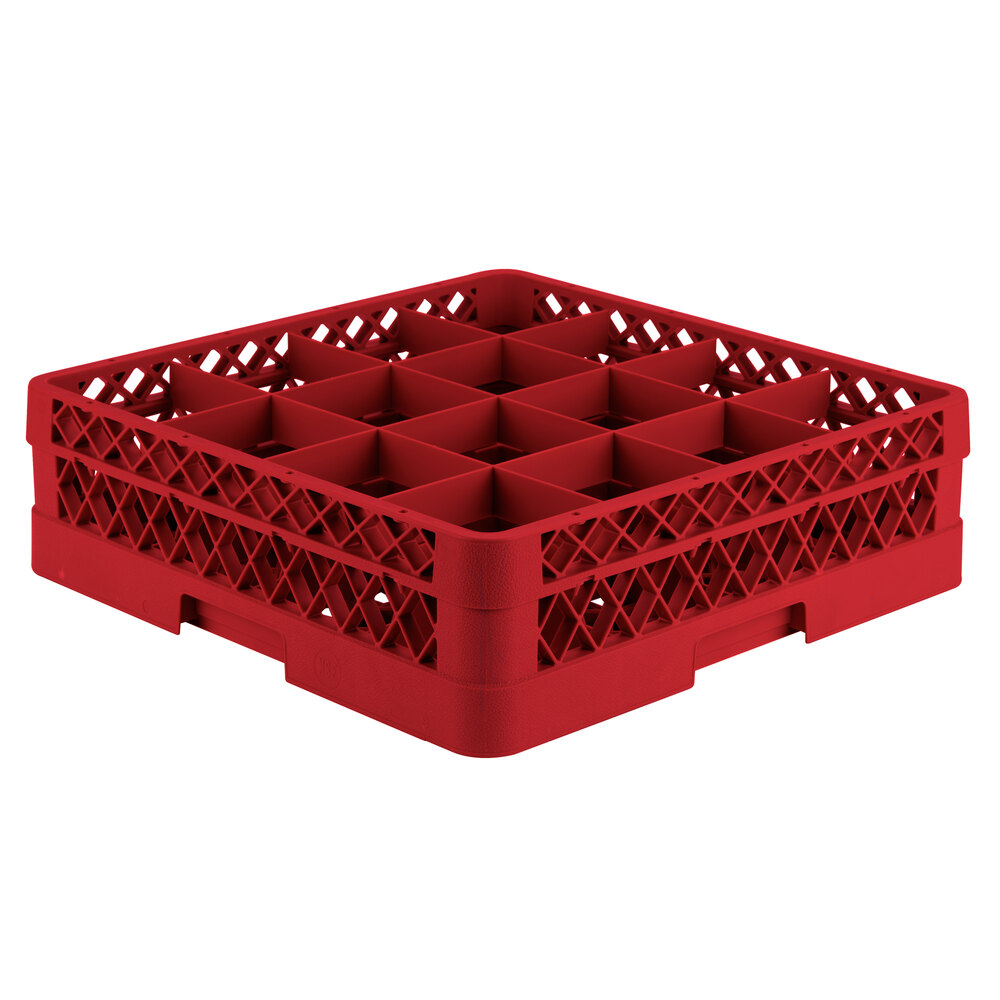 Vollrath TR8D Traex® Full-Size Red 16-Compartment 4 13/16" Glass Rack