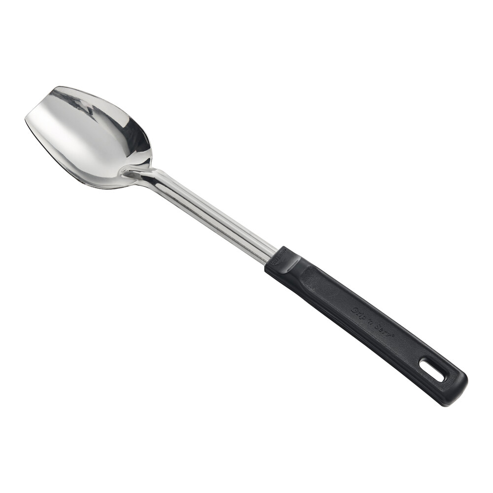 Vollrath 46948 13 3/4" Stainless Steel 3-Sided Solid Basting Spoon with ...