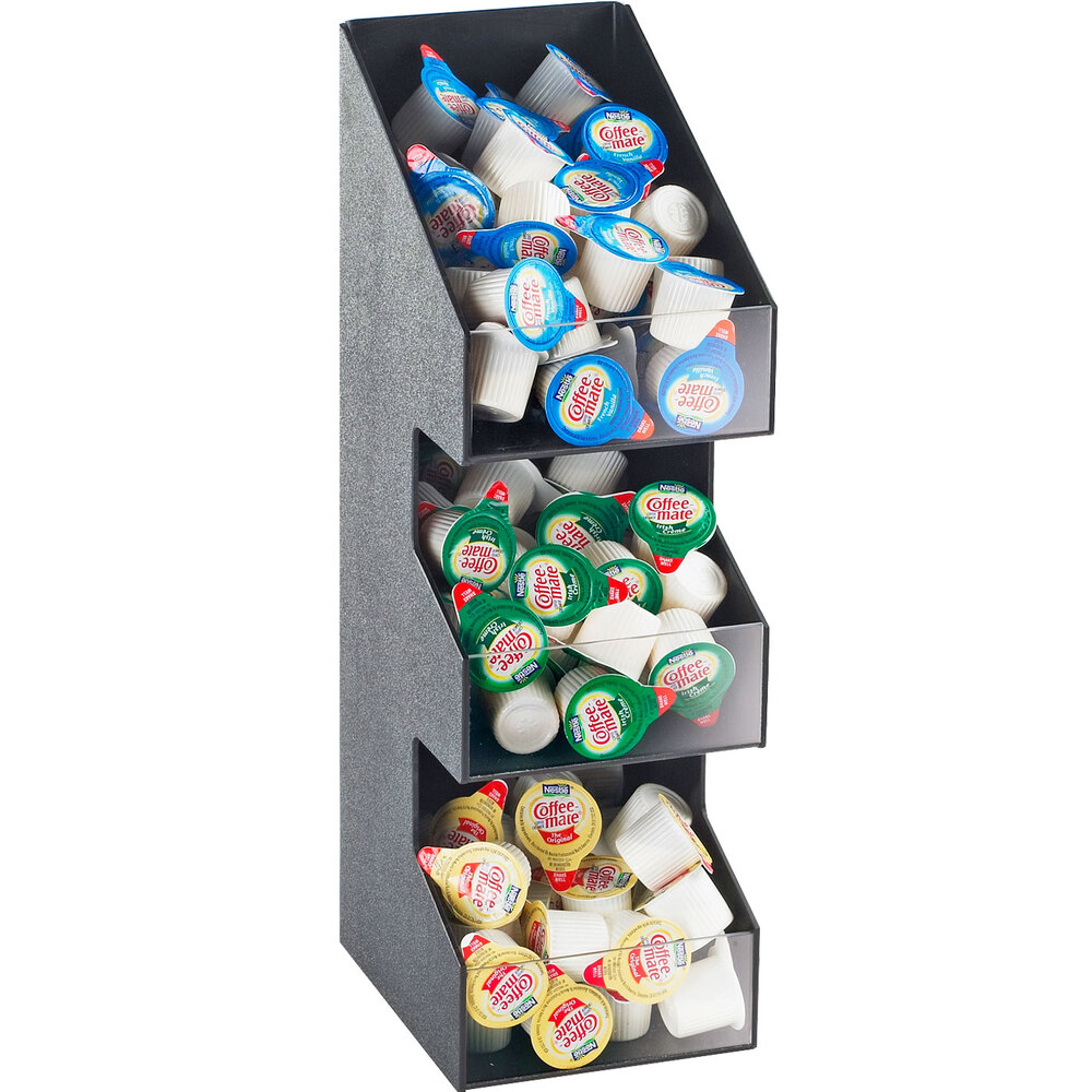Cal-Mil 2053 Classic Three Tier Black Condiment Display with Clear Bin ...
