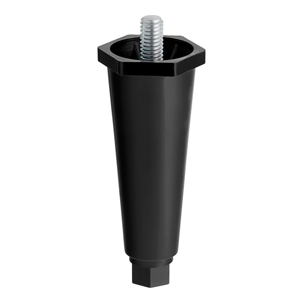 Kason® 61740000257 Black Plastic 4" Adjustable Equipment Leg; Hex Foot ...
