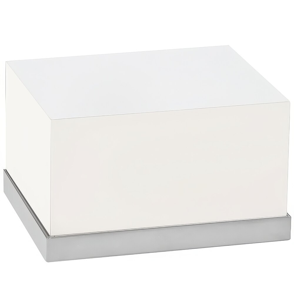 Cal-Mil 3025-55 Luxe White Rectangular Riser with Stainless Steel Base ...