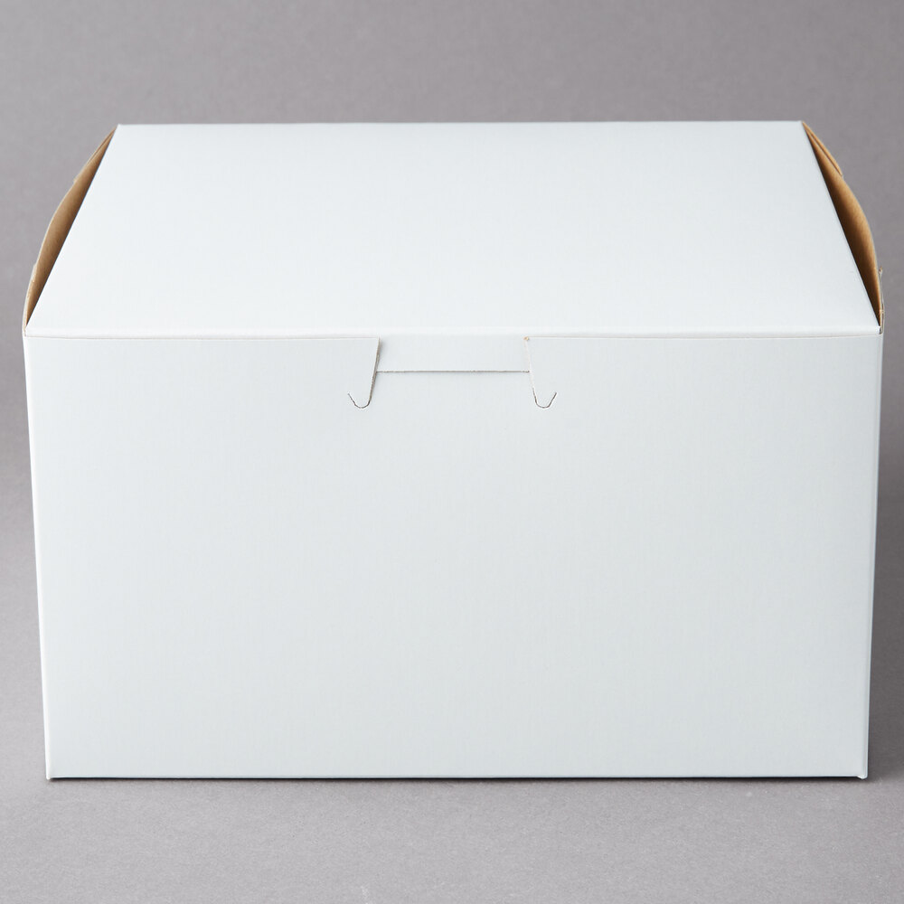 7" x 7" x 4" White Cake / Bakery Box - 250/Bundle