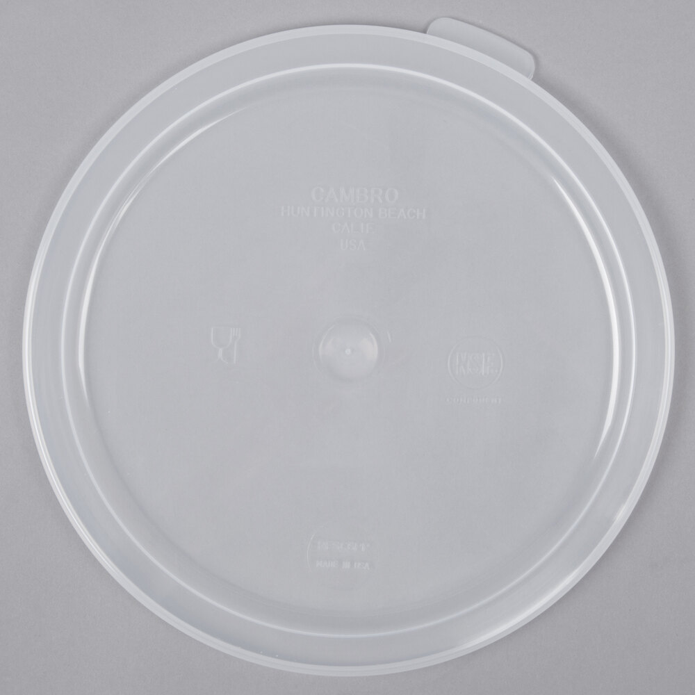 Cambro 6 and 8 Qt. Translucent Round Polypropylene Food Storage Container Lid