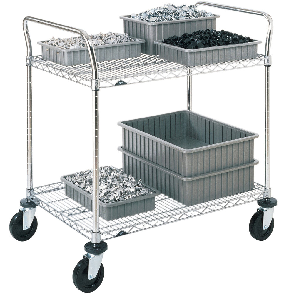 Metro 2SPN43ABR Super Erecta Brite Two Shelf Heavy Duty Utility Cart ...
