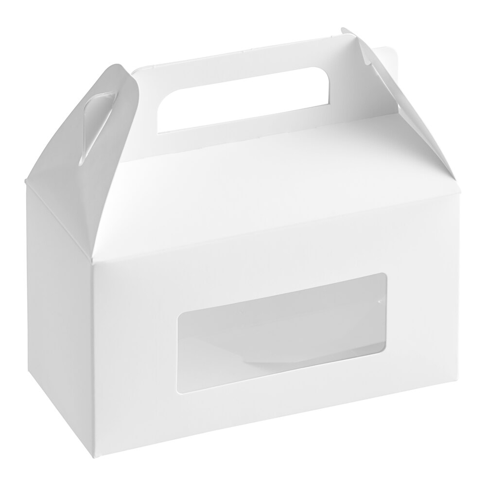 Simplex 1-Piece 1 lb. Rectangle Window Candy Box White 6 3/8" x 3" x 3 ...