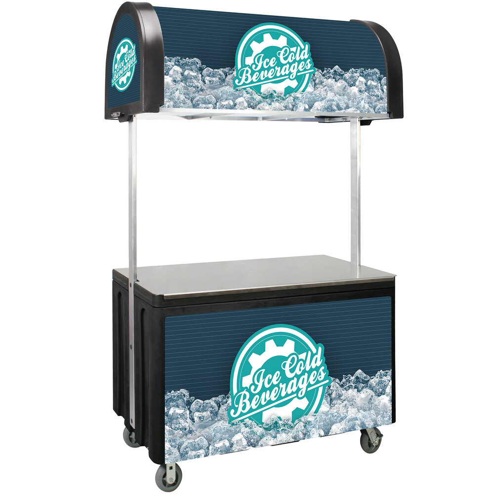 IRP Vending Cart with Canopy - 59 1/4" x 30" x 98"