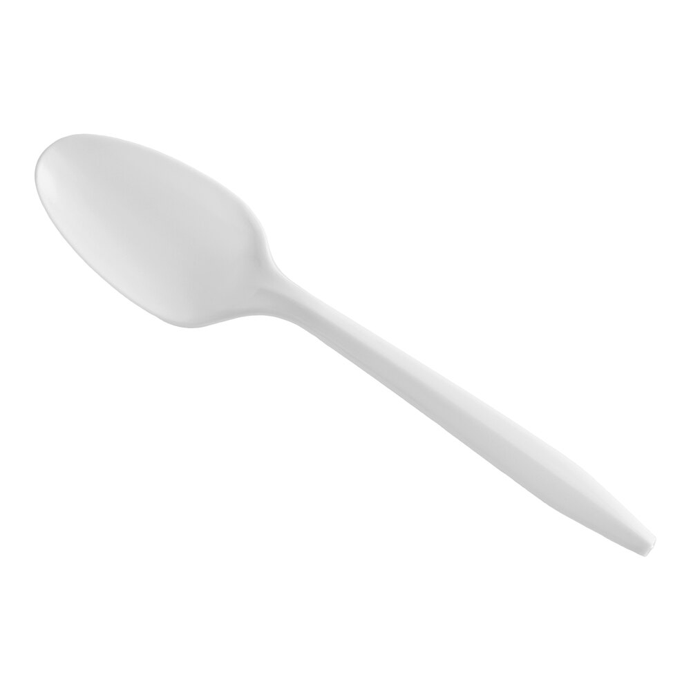 White Plastic Teaspoons in Bulk - 1,000/Case