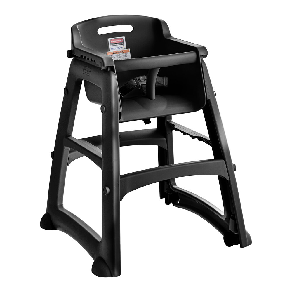 Rubbermaid® FG780508BLA Black Sturdy Chair Restaurant High Chair with ...