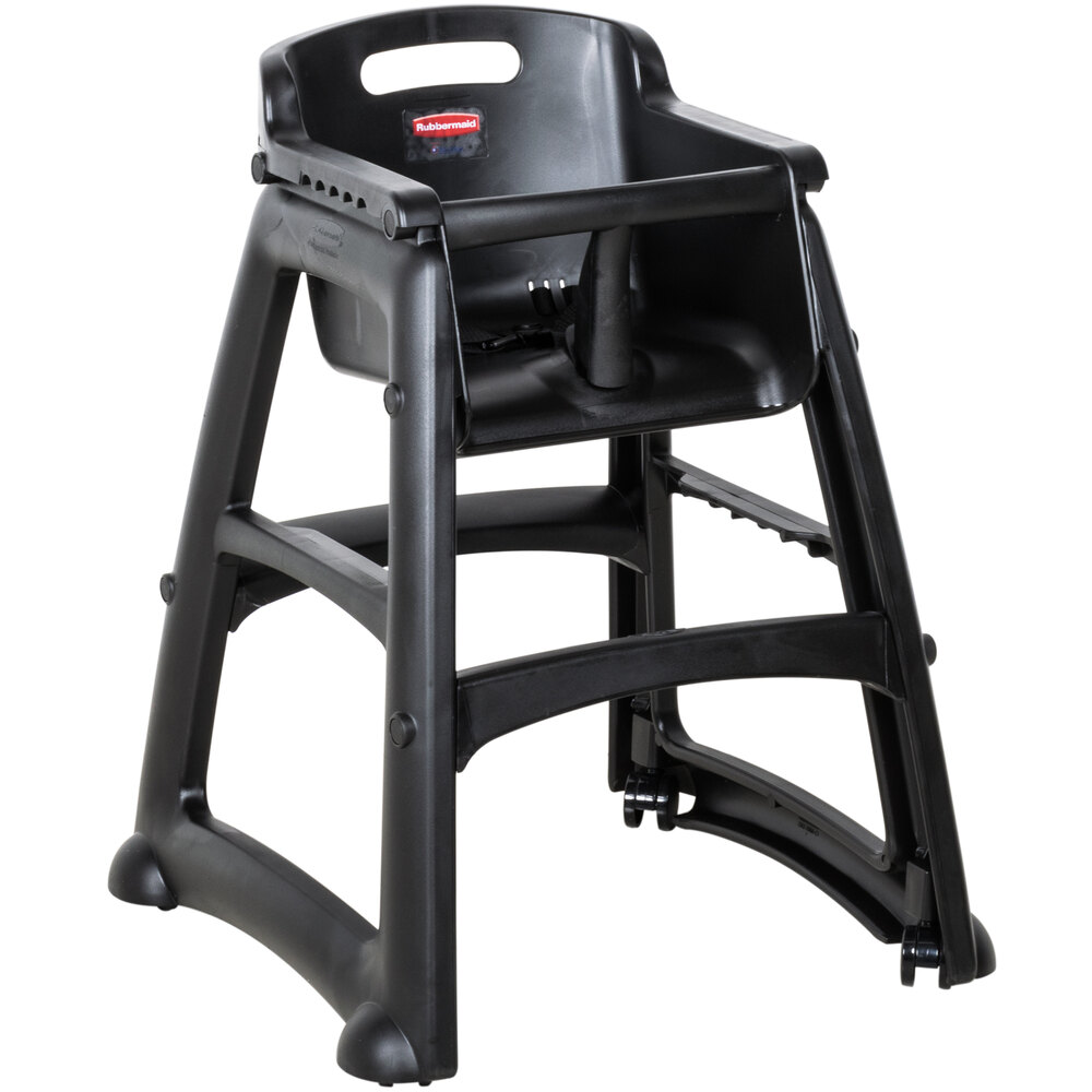 Rubbermaid® FG780508BLA Black Sturdy Chair Restaurant High Chair with ...