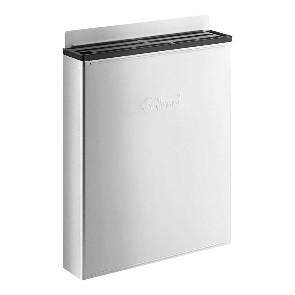 Edlund KR-700 10-Slot Enclosed Stainless Steel Knife Rack with Closed Back