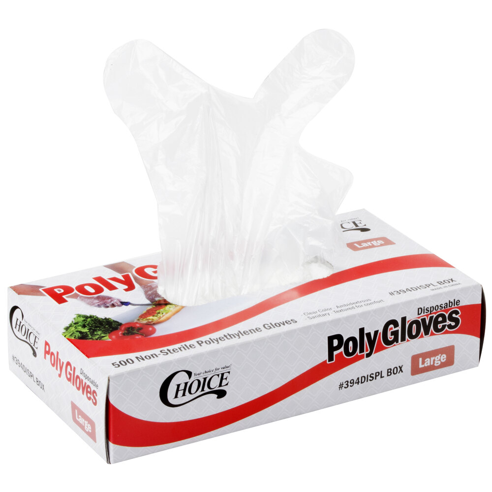 Choice Disposable Poly Gloves - 500/Box