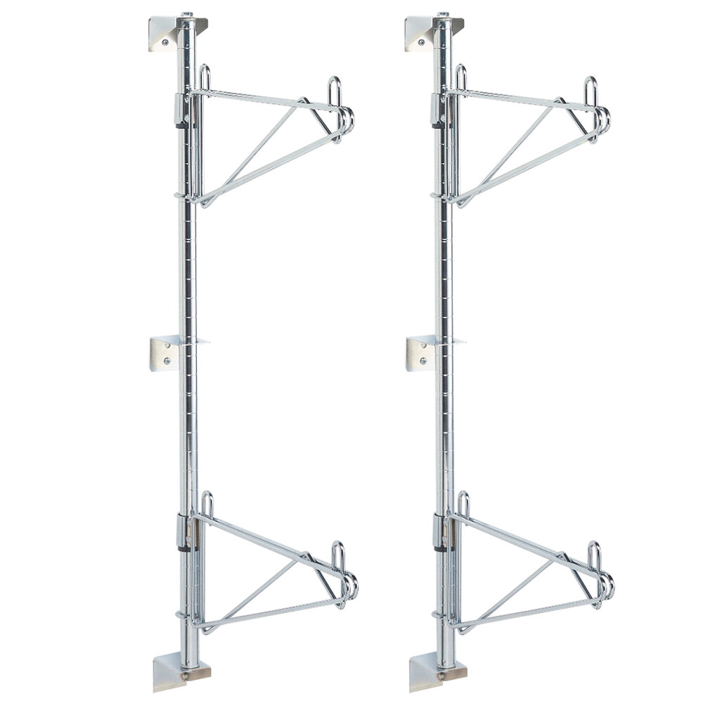 Metro SW23C Super Erecta Chrome Double Level Post-Type Wall Mount End ...