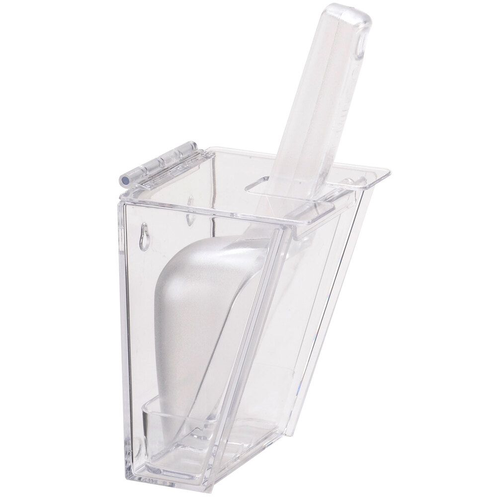 Cal-Mil 790 Wall Mount Scoop Holder with 6 oz. Scoop and Drip Tray