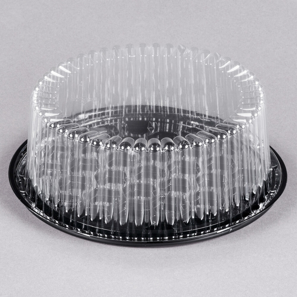 D&W Fine Pack G22-1 8" 1-2 Layer Cake Display Container with Clear Dome ...