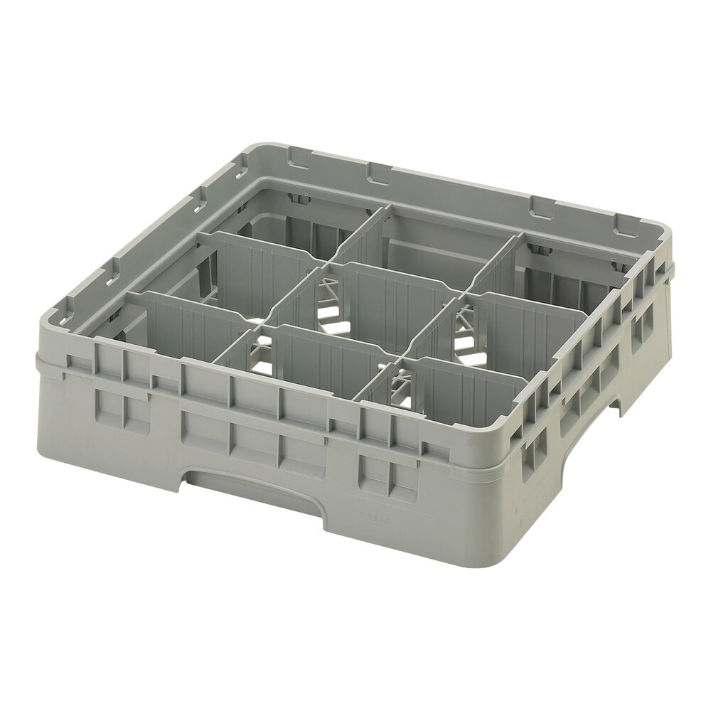 Cambro 9S318151 Soft Gray Camrack Customizable 9 Compartment 3 5/8 ...