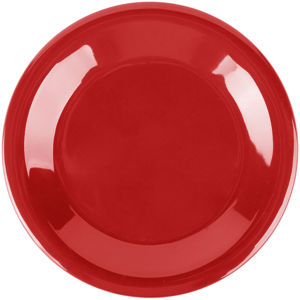 Carlisle 3301805 Sierrus 6 1/2" Red Wide Rim Melamine Pie Plate - 48/Case