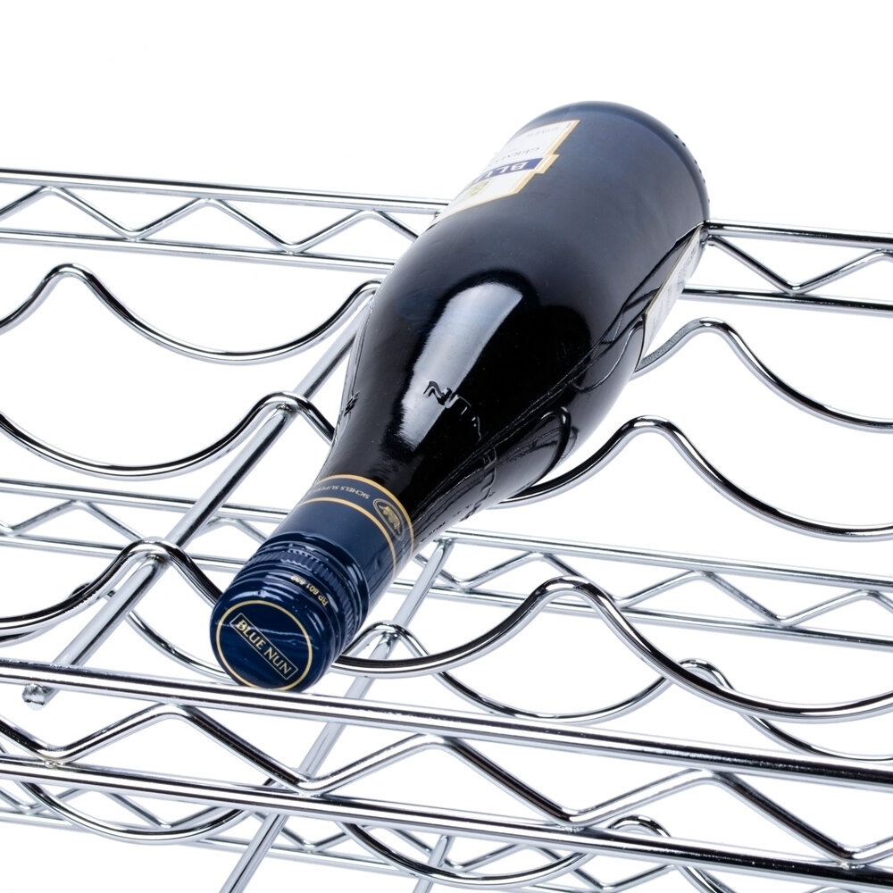 Regency 14" x 36" 3 Shelf 24-Bottle Wire Wine Rack with 14" Posts