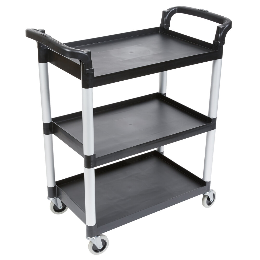 Cambro BC331KD110 Black Three Shelf Utility Cart (Unassembled) - 32 7/8 ...
