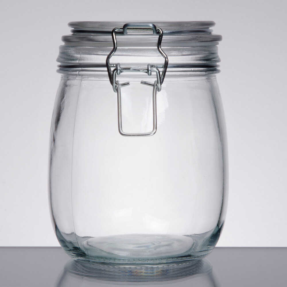 American Metalcraft HMJ5 26 oz. Glass Hinged Apothecary Jar