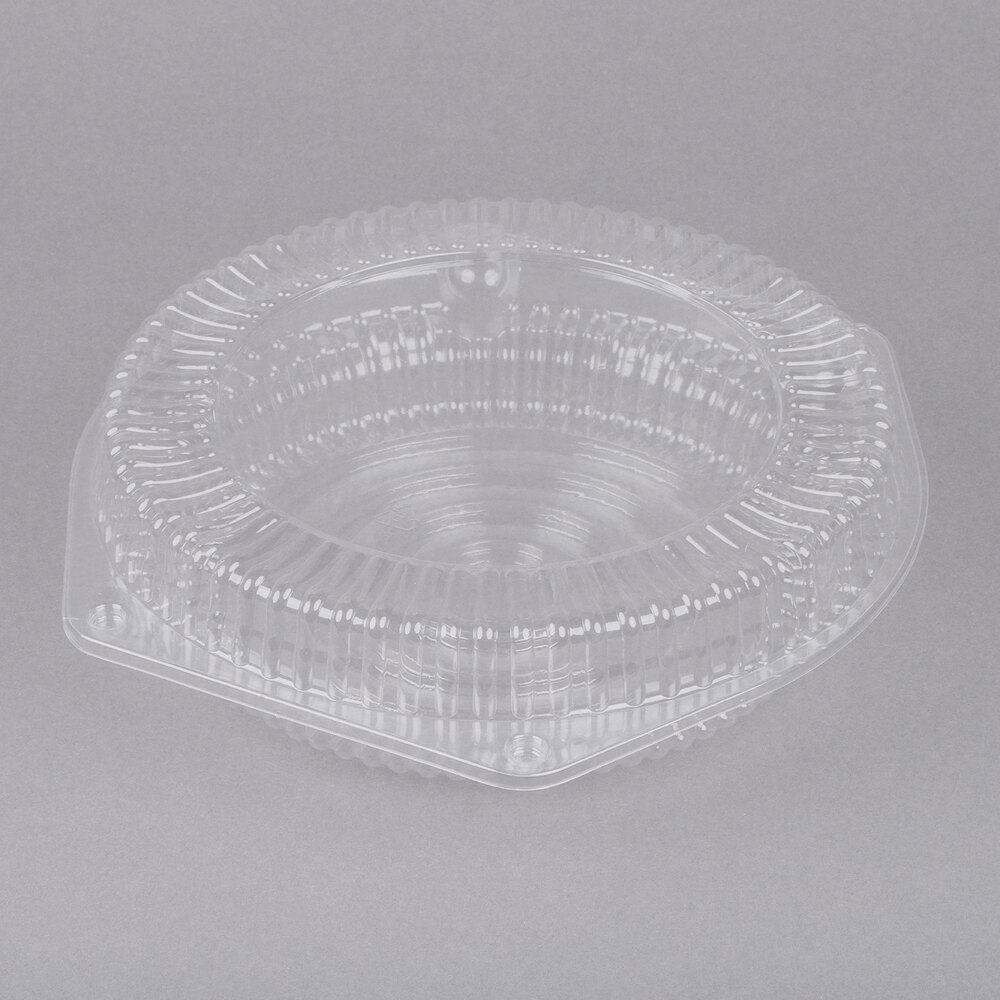 Polar Pak 9" Hinged Clear Pie Container with Low Dome Lid - 20/Pack
