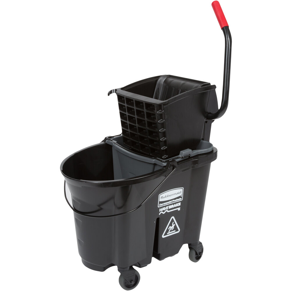Rubbermaid Black 1863896 35 Qt. Executive Series WaveBrake® Side Press ...