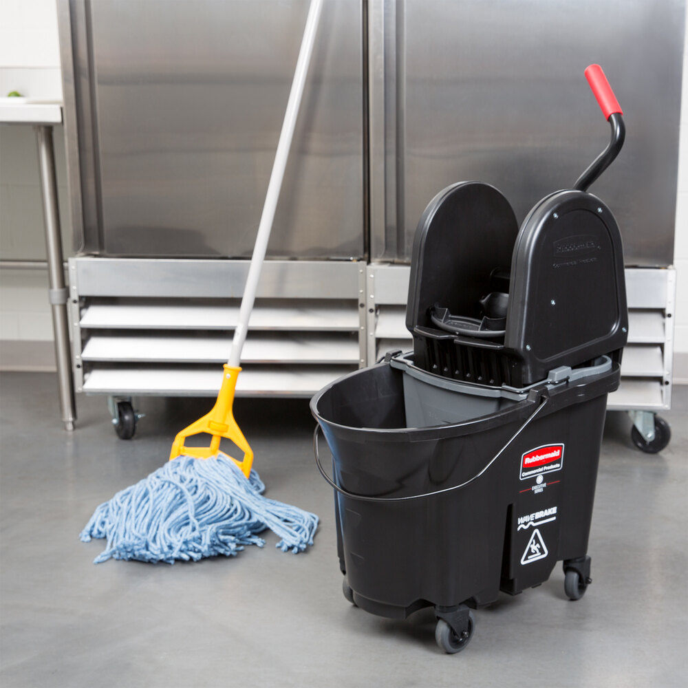 Rubbermaid 1863898 Black 35 Qt. Executive Series WaveBrake® Down Press ...