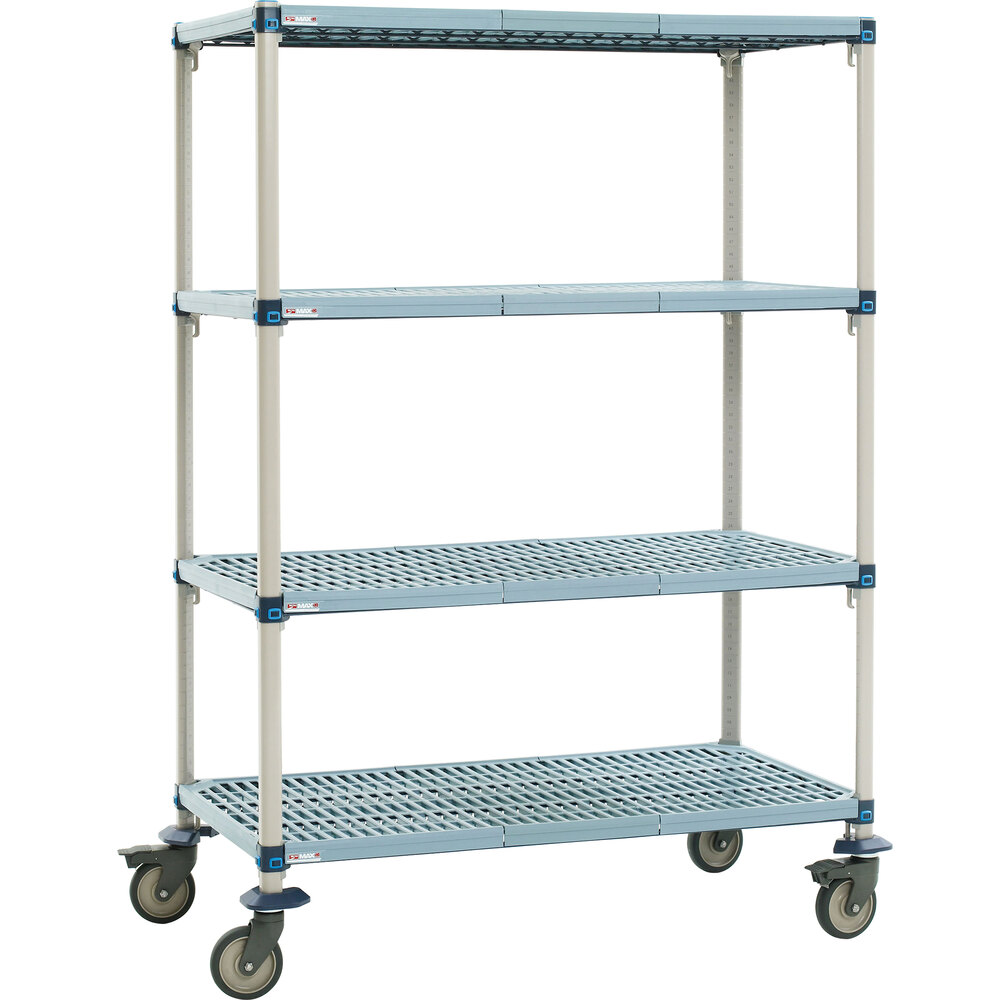 Metro Q466EG3 MetroMax Q Open Grid Shelf Cart with Polyurethane Casters ...