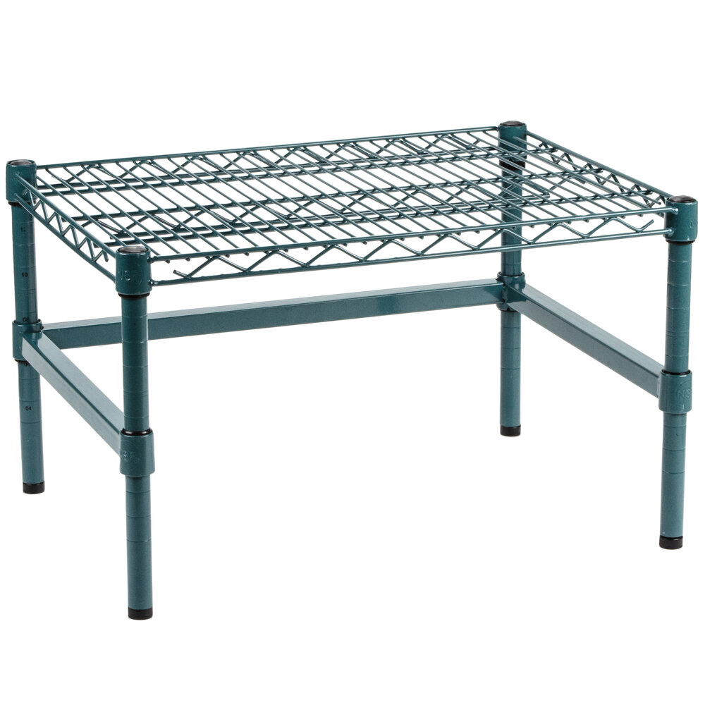 Regency 24" x 18" x 14" Green Epoxy Coated Wire Dunnage Rack with Extra ...