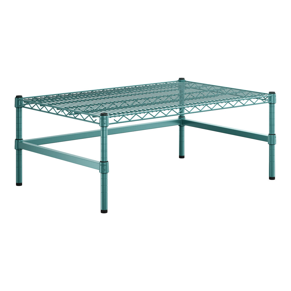 Regency 36" x 24" x 14" Green Epoxy Coated Wire Dunnage Rack with Extra ...