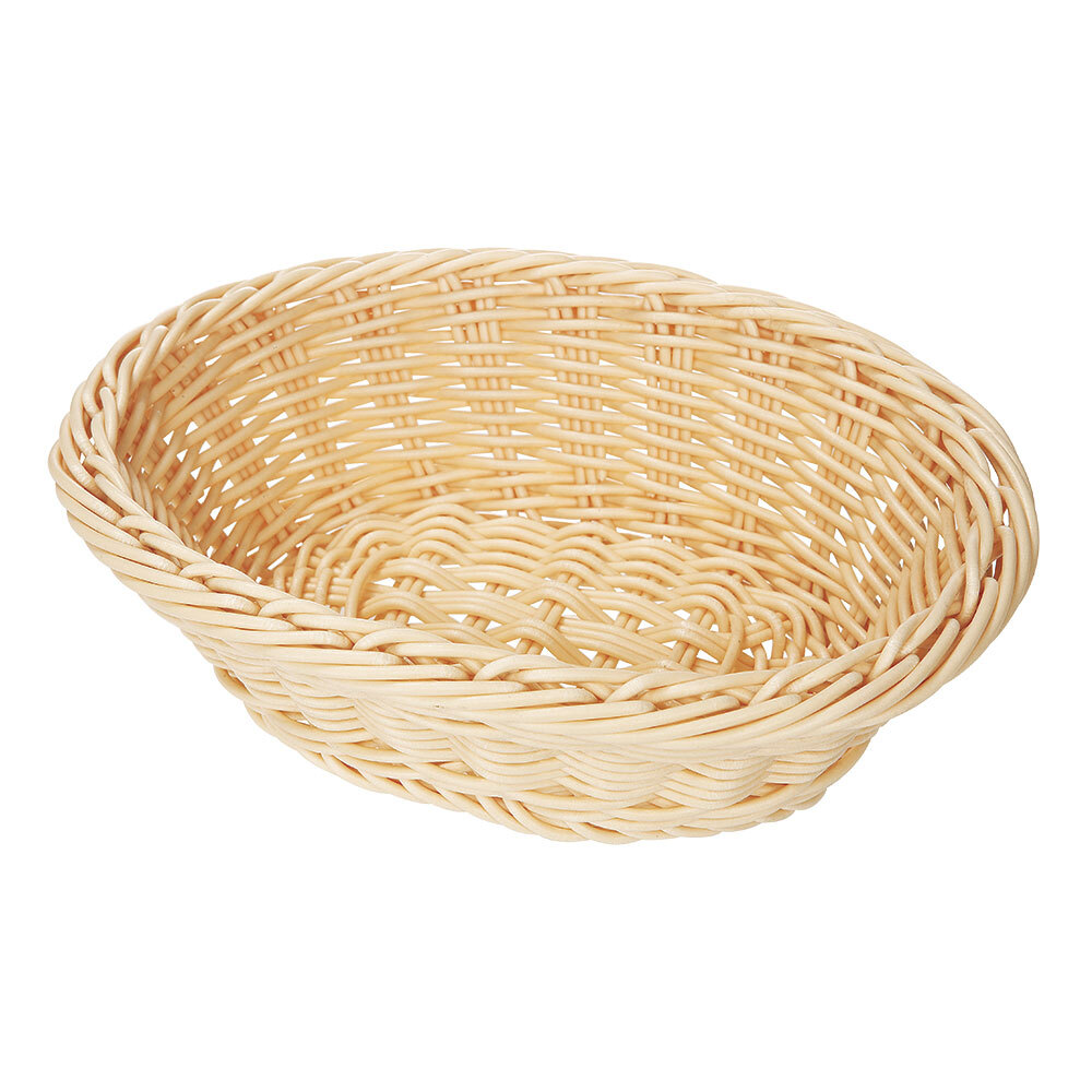 GET WB-1504-N 9 1/4" x 6 3/4" Designer Polyweave Natural Oval Basket ...