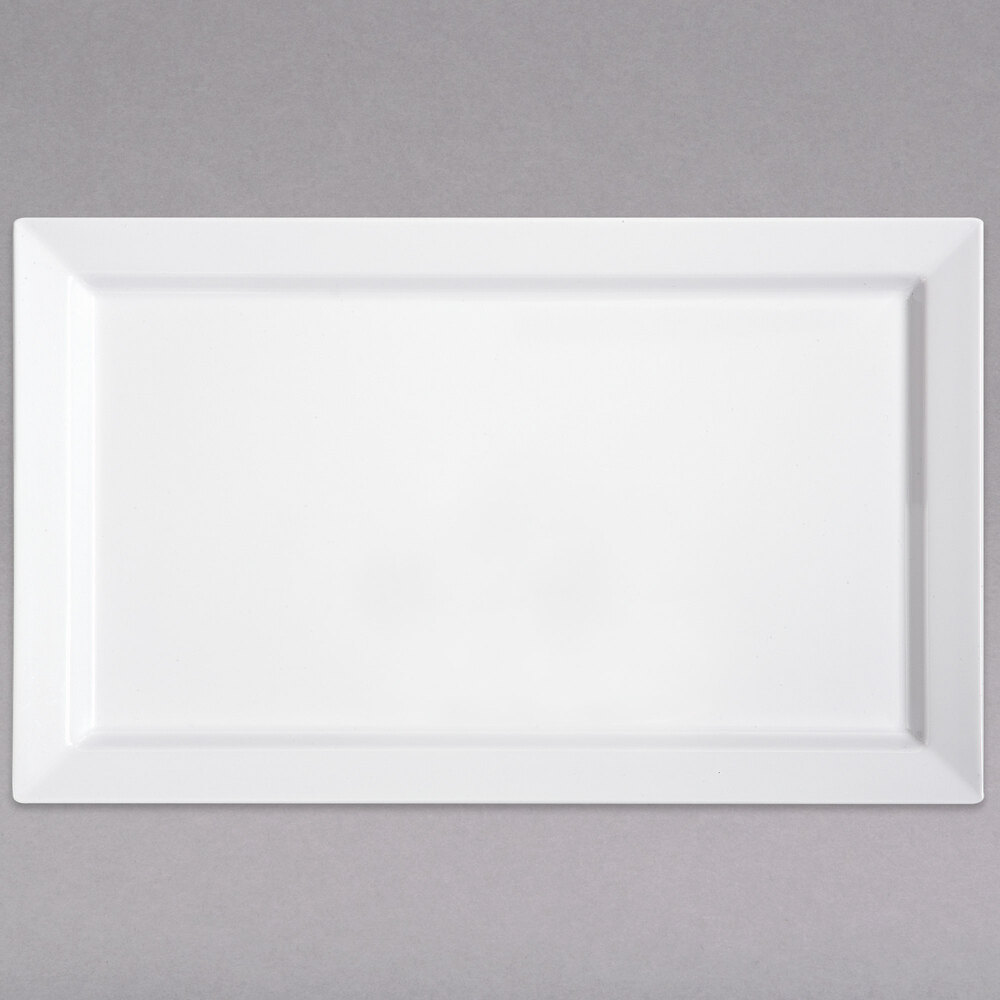 GET ML-116-W Bake and Brew 18" x 11" White Rectangular Wide Rim Display ...